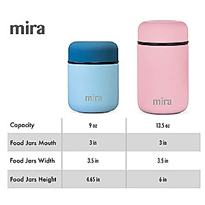 MIRA Lunch, Food Jar - Vacuum Insulated Stainless Steel Lunch Thermos - 13.5 oz - Olive Green