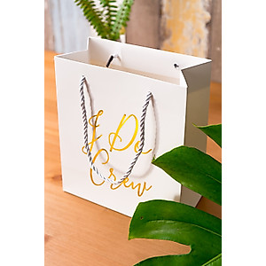 Crisky Bridesmaid Gift Bags, Loot Bag, Bachelorette Party Bag, Hen Party Bag, Bridal Shower, Team Bride, Set of 12, 4" x 8" x 9"