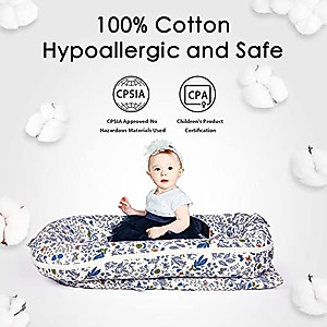 Infant Lounger Baby Nest Replacement Cover | Hypoallergenic | Premium | [Fits Dockatot Deluxe+] (Cover Only) (Flowers)