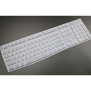 Ultra Thin Desktop PC Silicone Clear Keyboard Cover Skin Protector Compatible with Logitech K120 MK120 Keyboard (NOT Compatible for Other Desktop Keyboards) - Transparent