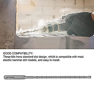 Easy Installation Rotary Hammer Drill Bit Set 5 Pieces Impact Drill Bits Quick Chip Removal 2 Flute Carbide Tip for Concrete Brick Stone (6mm)