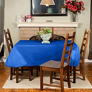 Eleclassi Royal Blue 12 Pack Premium Disposable Plastic Tablecloth 54 x 108 Inch - Waterproof Disposable Tablecloth for Rectangle Tables Up to 8 Feet in Length - Plastic Table Cloth Disposable
