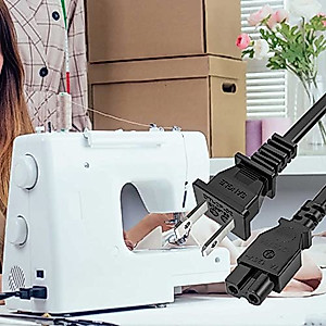Sewing Machine Power Cord, 12FT AC Power Cable Compatible with Brother, Singer, Bernina, White, Baby-Lock, Viking and Pfaff Sewing Machine