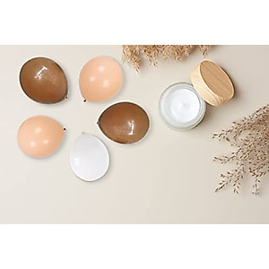 60 Pack Tan Brown Nude White Balloon Bouquet Garland for Neutral Baby Shower Wedding Boho Bridal Shower Woodland Bear Themed First Birthday Nursery Classroom Graduation Decoration