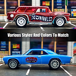 1/64 wheels and Tires Kit to Upgrade Mainline Diecast Model Cars, Premium Car Culture Real Riders Series, ABS and Rubber Material Detail-up Accessories 4 Standard 0.43In and 1 Off-Road 0.55In in A Box