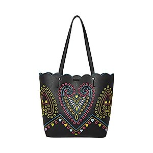 Betsey Johnson Scalloped Tote, Black