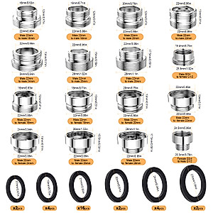 16 pcs Faucet Adapter Kit, CNYMANY Kitchen Aerator Adapter Set Male Female Sink Faucet Adapter Connecting Garden Hose Water Filter Standard Hose via Diverter