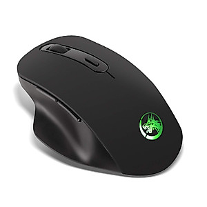 Greshare Gaming Mouse,2.4Ghz Optical Mice with Wireless Bluetooth Dual Mode Connection RGB Colorful Luminous for Computer/Win/Mac/Linux/Andriod/iOS. (Black)