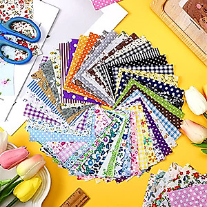 150 Pcs 4 x 4 (10 x 10 cm) Craft Fabric Bundle Squares Various Patterns DIY Sewing Quarters Bundle Precut Quilting Cotton Fabric Bundles Craft and Hobby Fabric for Patchwork Scrapbooking DIY Crafts