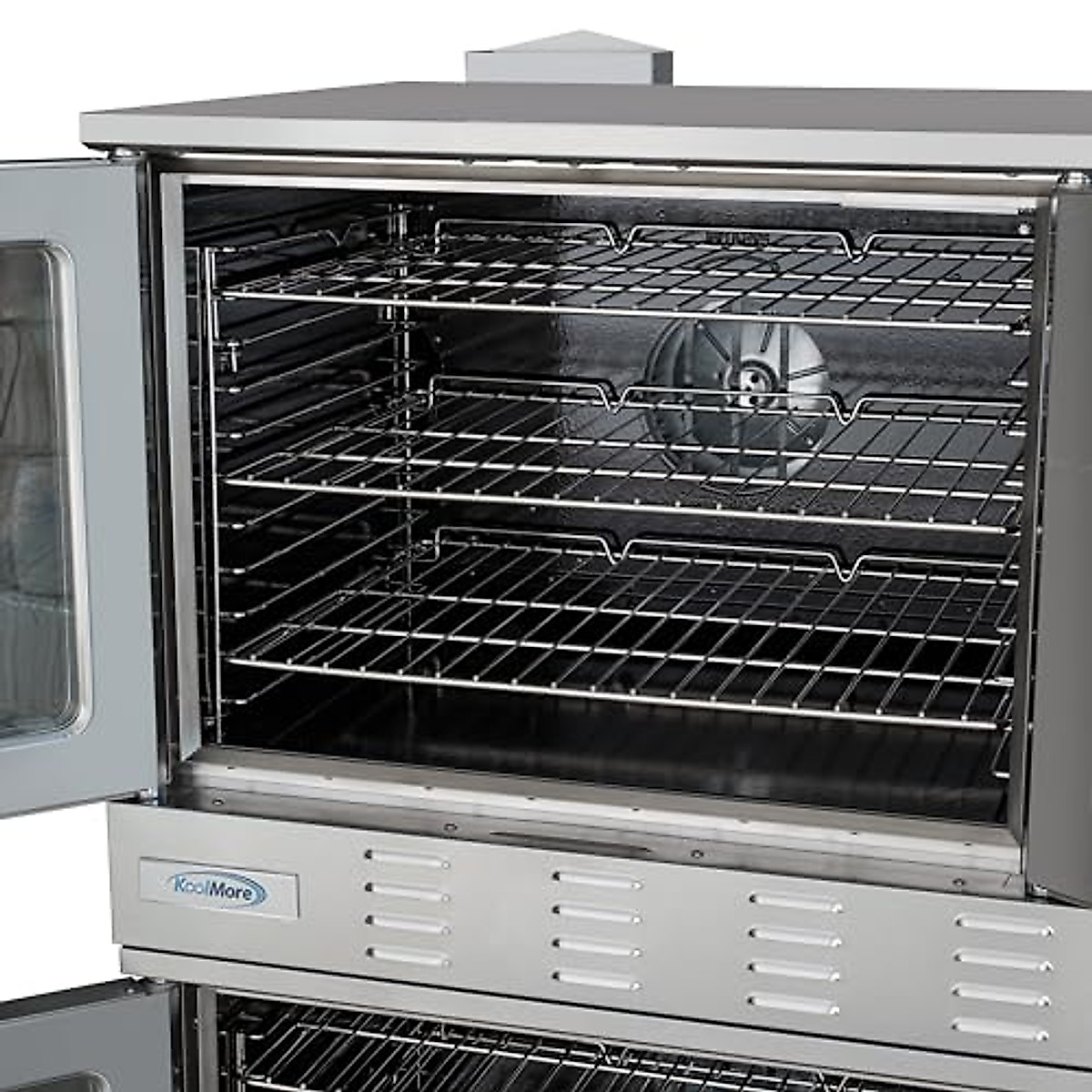 KoolMore 38 in. Full-Size Double Commercial Natural Gas Convection Oven 108,000 BTU With Stacking Kit in Stainless-Steel (KM-DCCO54-NG)