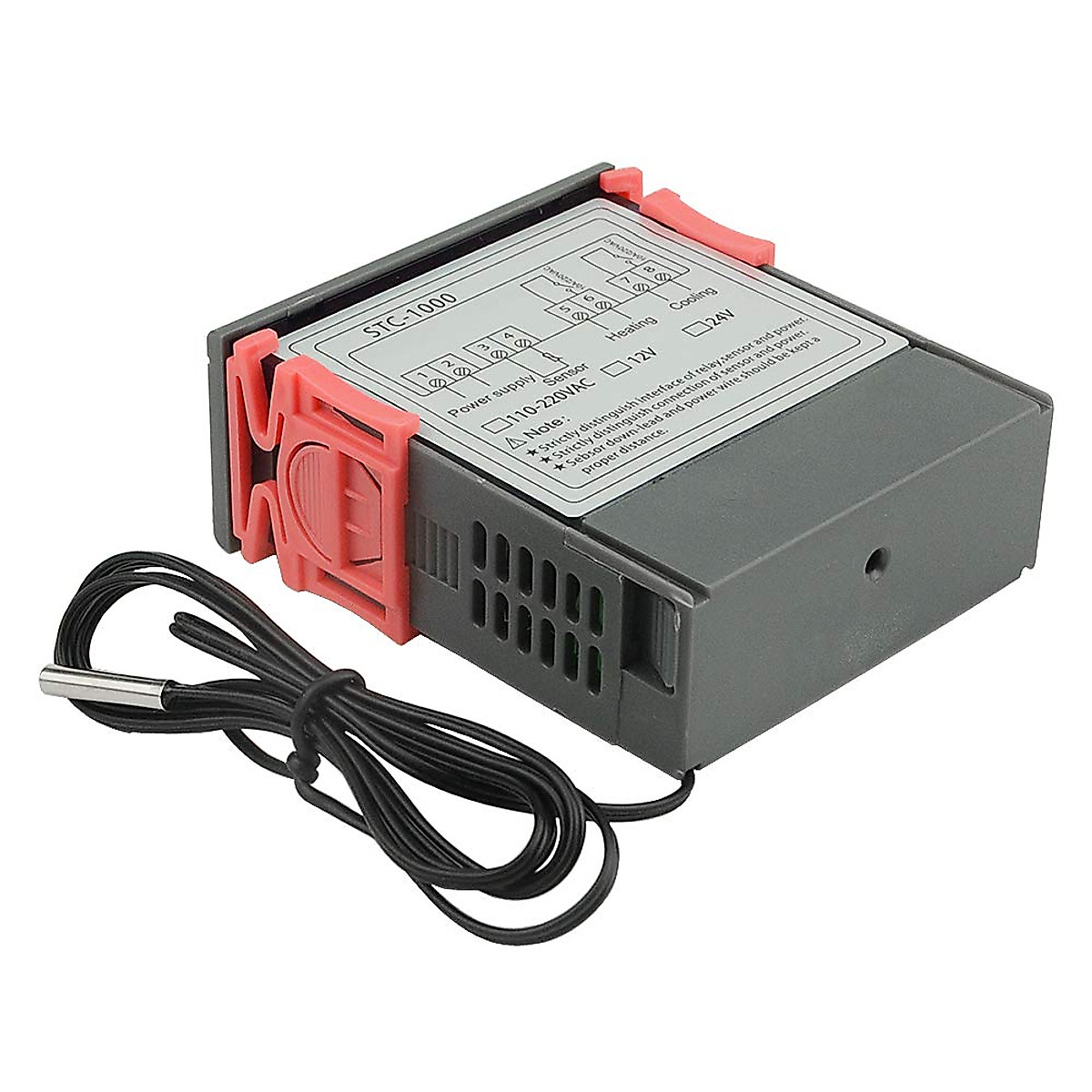 XINGYHENG STC-1000 DC 12V 10A Microcomputer Digital Display Temperature Controller Thermostat Control Switch 2 Relay Output and NTC 10K Thermistor Sensors Digital Temperature Probe (12V)