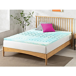 Tulo Gel Memory Foam Cooling Mattress Topper 2/3/4-Inch | 5-Zoned Support Pressure Relief & Ventilation | Cooling Gel Foam | 2 INCH - Queen Size