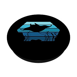 Retro Ocean Animal Lover Stingray Aquarist Manta Ray PopSockets Swappable PopGrip
