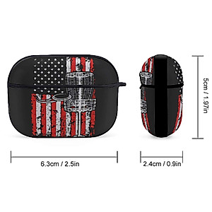 Patriot Disc Golf American Flag Airpods Case Cover for Apple AirPods Pro Cute Airpod Case for Boys Girls Silicone Protective Skin Airpods Accessories with Keychain