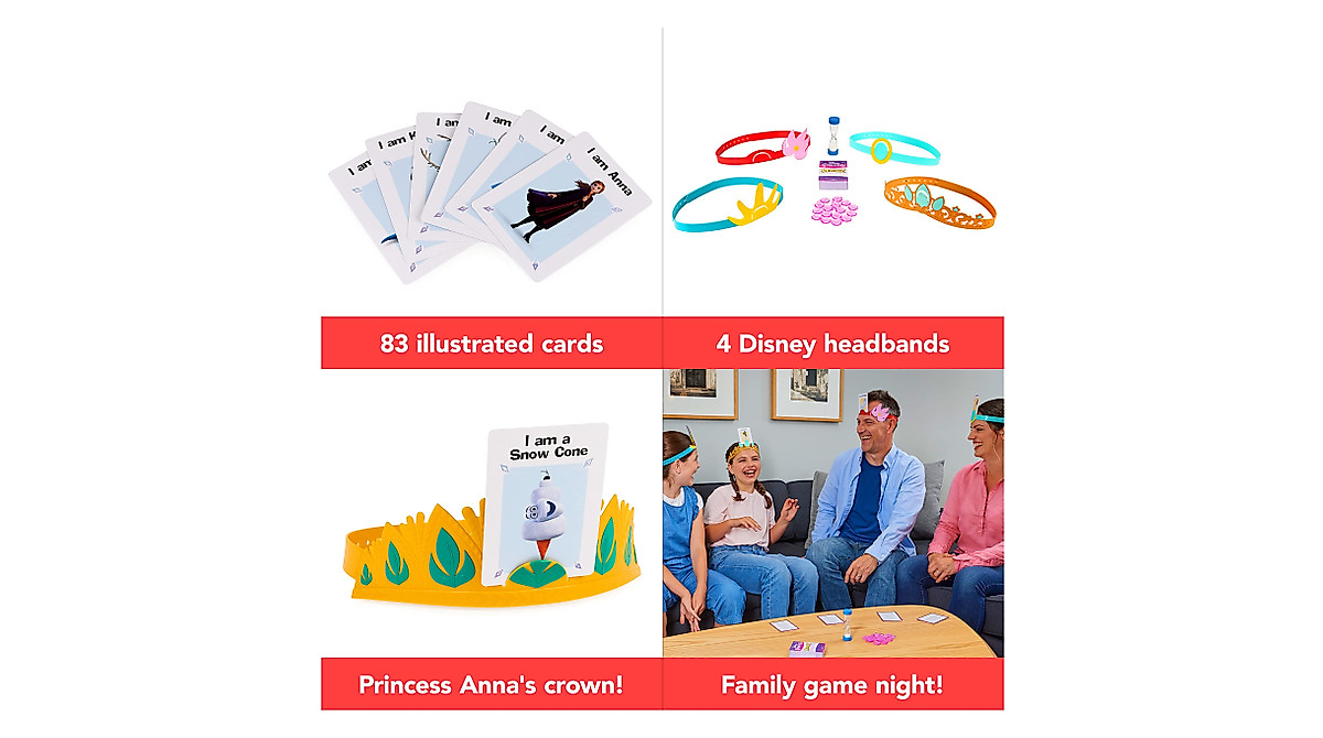 Disney Hedbanz Game Bundle with Frozen & Princess Characters for Kids 6+