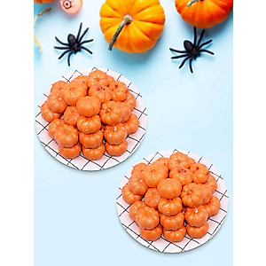 Fake Pumpkins, 10 Pcs Halloween Pumpkin Design Decoration, Foam Plastic Fake Faux Artificial Pumpkins for Halloween Fall Harvest Festival Home Table Decor