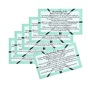 Microblading Aftercare Cards Green | 50 Pack | Disposable FAQ Microblade Printed Certified Recommended Care Instructions 3.5 x 2" inches Microblading Supplies Client Take Home