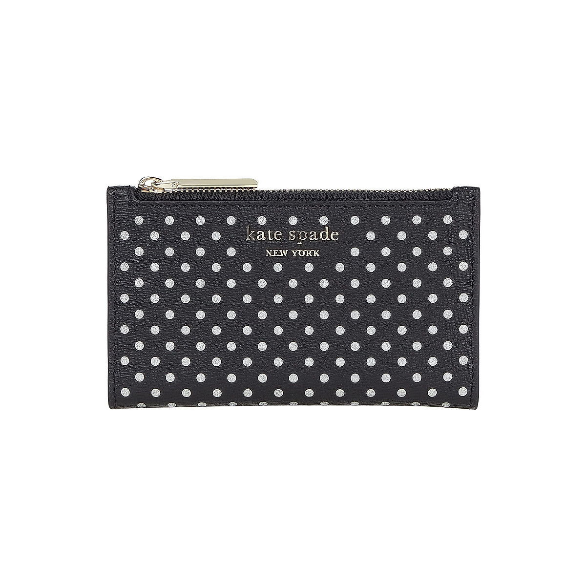 Kate Spade New York Spencer Metallic Dots Small Slim Bifold Black Multi One Size