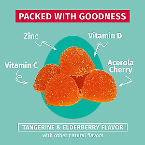 TEJA Immunity Gummy Vitamins for Teens and Adults, Daily Immune Support, Vitamins C, D, Zinc, Low Sugar, Teen Health, 30 Gummies