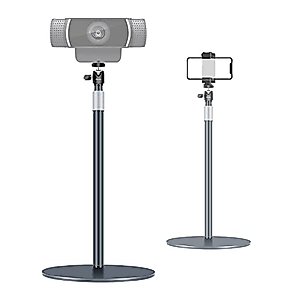 Nycetek Webcam Stand, Light Stand Tripod with 360° Rotatable Ballhead for DSLR Camera, Ring Light, Webcam, Desktop Tripod for Video Recording, Shooting, Game Streaming, YouTube