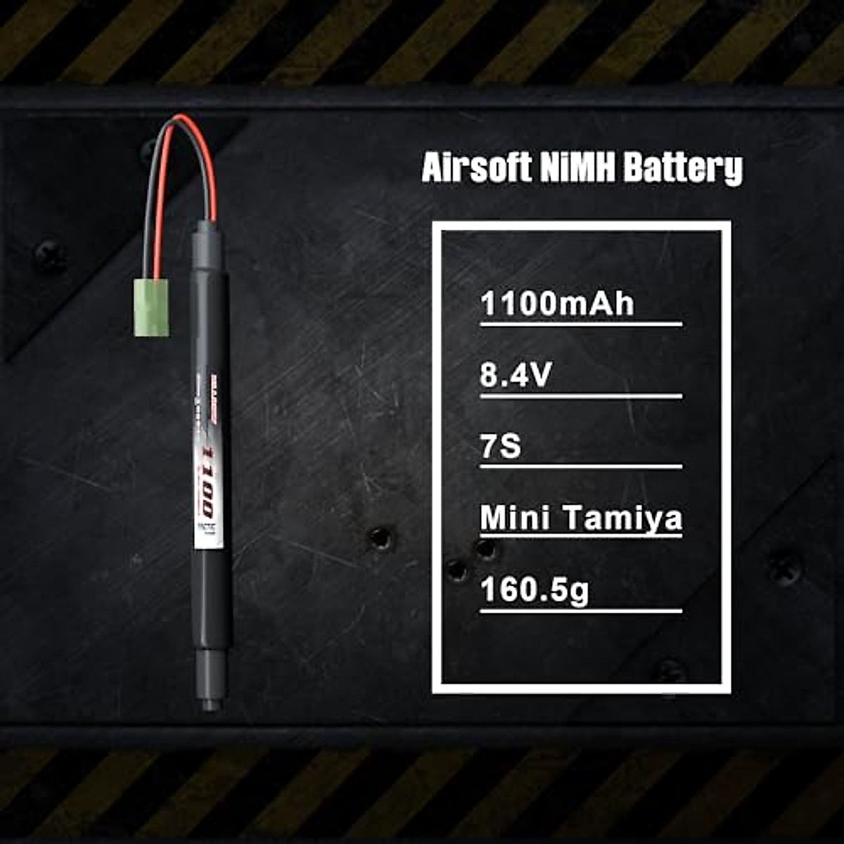 Hilldow 2 Packs Airsoft Battery 11.1V Rechargeable 1100mAh 20C Battery with Mini TMY Connector for Airsoft Guns Rifle