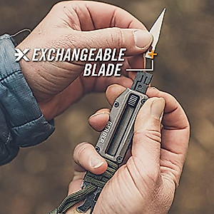 Gerber Gear 31-003741 Prybrid X, Pocket Knife with Utility Knife and Prybar, Urban Blue