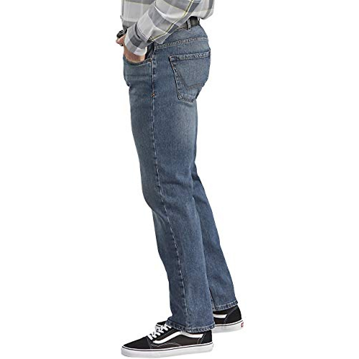 Dickies Men's Regular Straight 5-Pocket Jean, Medium Wash Stretch Indigo, 32Wx34L