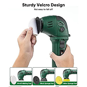 3 inch Car Buffer Polisher, Aiment Oribtal Mini Polisher, 6 Variable Speed 3000-6400RPM Dual-action Car buffer for Car & Motorcycles Detailing Hard to Reach Areas Polishing