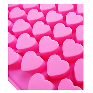 Silicone Mini Heart 55-Cavity Molds for Baking, Heart Shape Ice Cube Candy Chocolate Mold, Valentine Candy Molds, Pack of 2