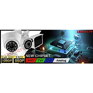 LEXAcctv 4in1 HD 2MP 1080P 2.8mm Wide Angle Lens TVI AHD CVI Analog (CVBS) CCTV Dome Camera Night Vision OSD Controller Waterproof Weatherproof Hard Metal Vandal Proof White…