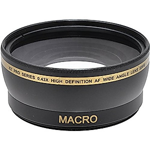 58mm 0.43X Wide Angle Lens For Canon Rebel T3, T3i, T4i, T5, T5i, T6, T6i, T6s, T7, T7i, SL1, SL2, EOS 60D, EOS 70D SLR Cameras with 18-55mm, 55-250mm, 18-250mm, 70-300mm, 75-300mm, 55-200mm Lenses