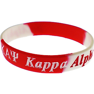 Kappa Alpha Psi Color Swirl Silicone Bracelet [Pack of 2 - Red/White - 8inch] 93911