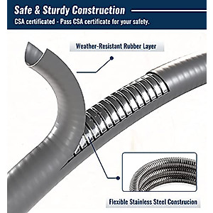 CALPOSE 15 Feet 1/2 inch ID Natural Gas Grill Hose with Quick Connect Fittings, Natural Gas Line for Grill, Pizza Oven, Heater and More Low Pressure Appliance