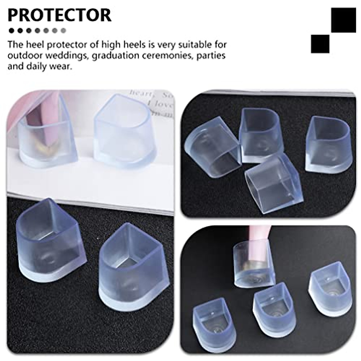 FRCOLOR Clear Heels Clear Heels High Heel Chair 16pcs Non- High Heel Protectors Heel Tip Caps Covers High Heel Protective Covers Stoppers Rubber Shoe Covers Women Shoes Heels Women Shoes Heels