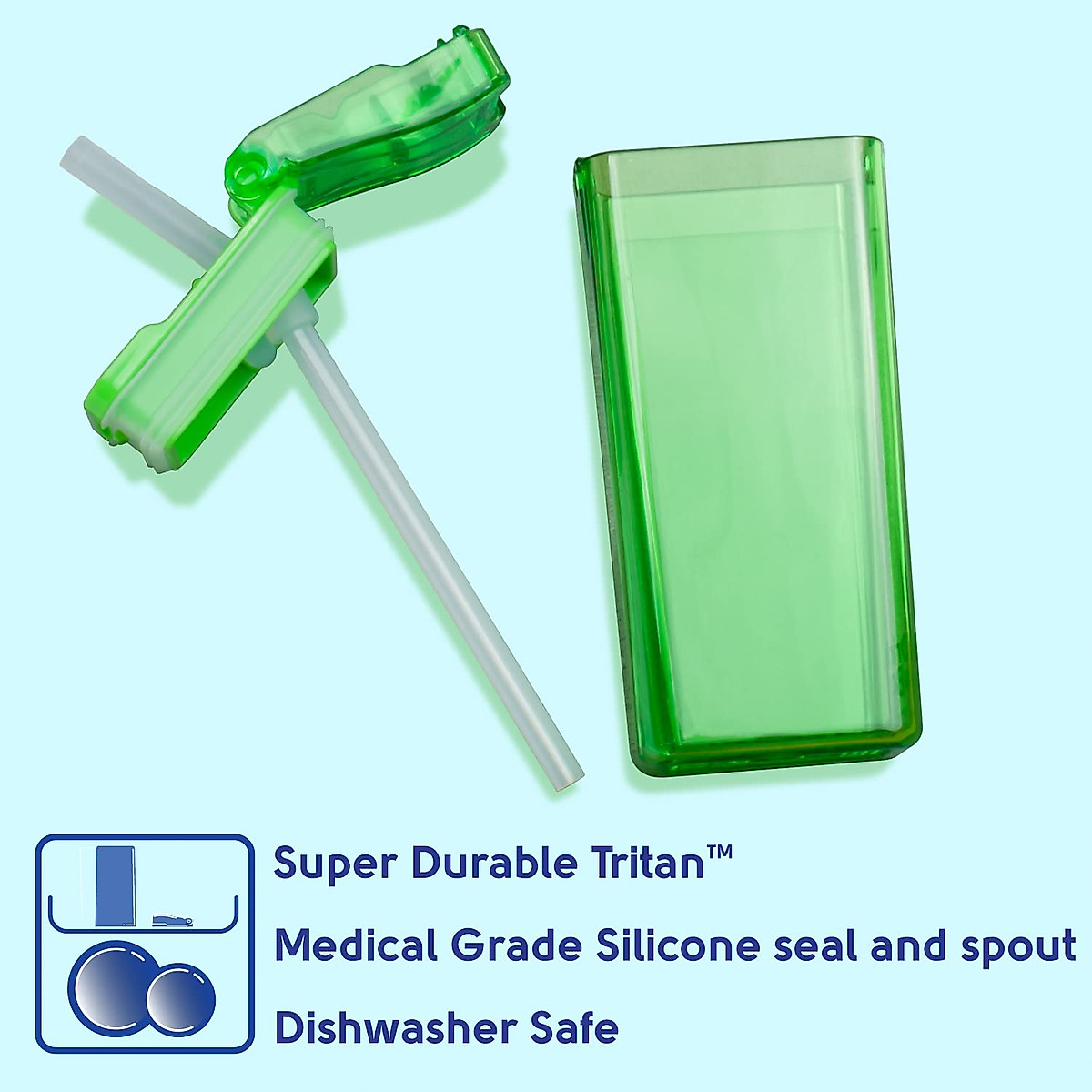 Precidio Design Drink in the Box Eco-Friendly Reusable Juice Box Container, 12 ounce, Green