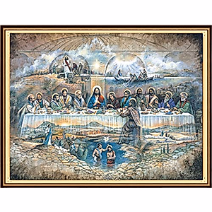 Joyhoor Cross Stitch Kits for Beginners Stamped Cross-Stitch Supplies Needlework preprint Embroidery Kits for Adults DIY Needlepoint Kits Embroidery Patterns 11CT-Last Supper 15.7x19.7 inch