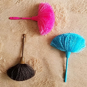 M-jump 3 Pack Microfiber Delicate Duster,Comfortable Non Slip Handle, 3 Colour Washable Dusting Brush for Blinds Kitchen Keyboard Office