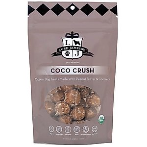 Lord Jameson Coco Crush Organic Dog Treats, Organic Dog Treats Made with Peanut Butter and Coconut, 6 oz. Bag