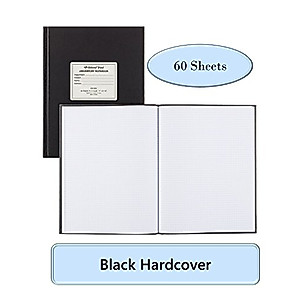 National Laboratory Notebook, 5 x 5 Quad Ruling, Black Hard Cover, 11" x 8.5", 60 Sheets (43591)