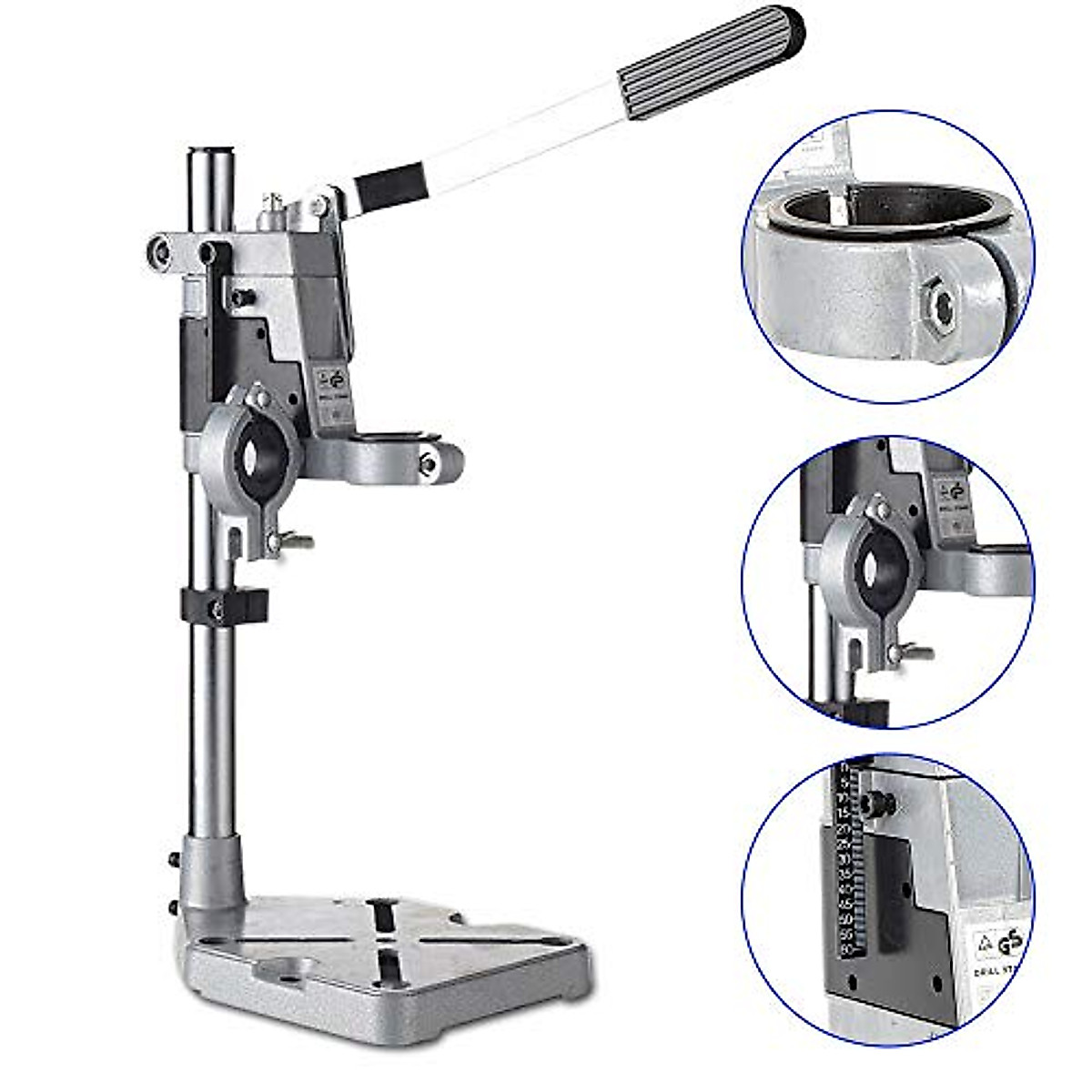 Portable Bench Drill Press Holder Grinder Bracket Stand Clamp Adjustable Angle Double Hole Electric Drill Bracket Bench Drill Stand Clamp for Workbench Repair Fix Kits USA Stock
