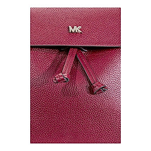 Michael Kors Junie Medium Pebbled Leather Backpack - Maroon