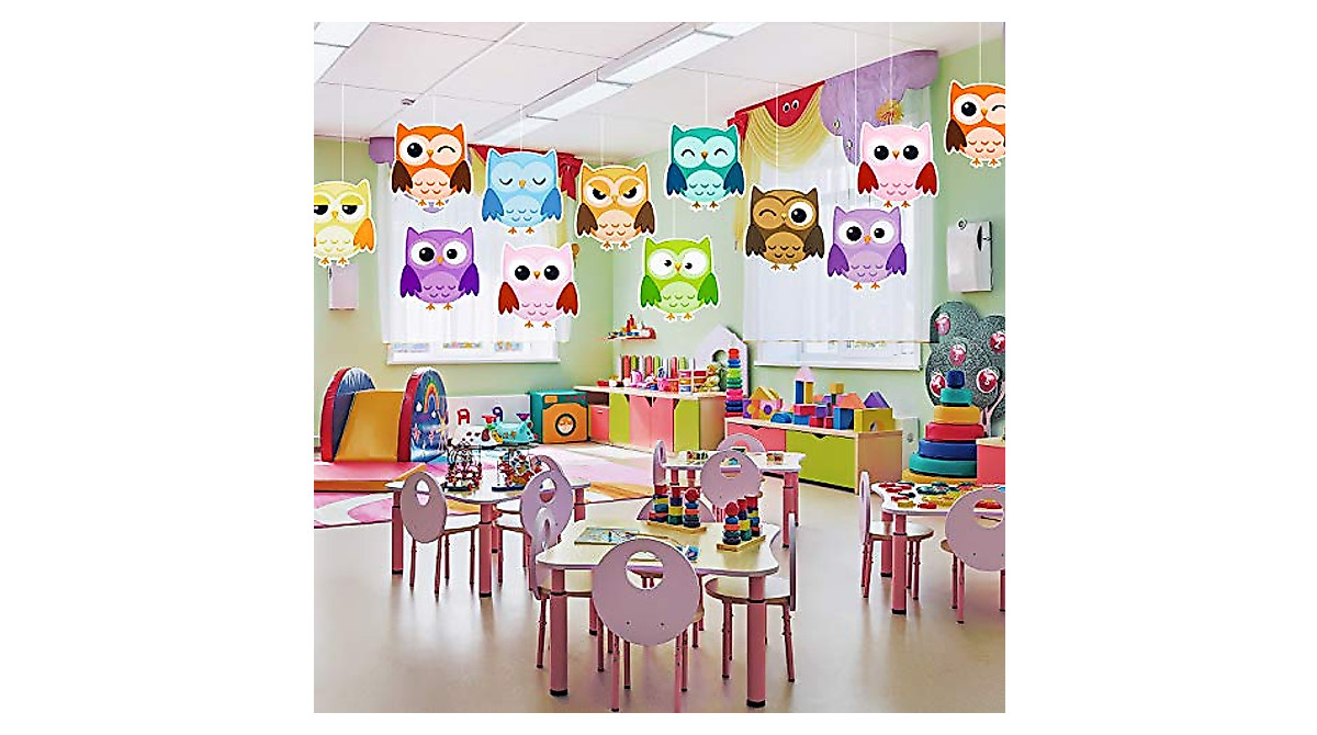 Colorful Owls Cutouts for Classroom & Party Decor