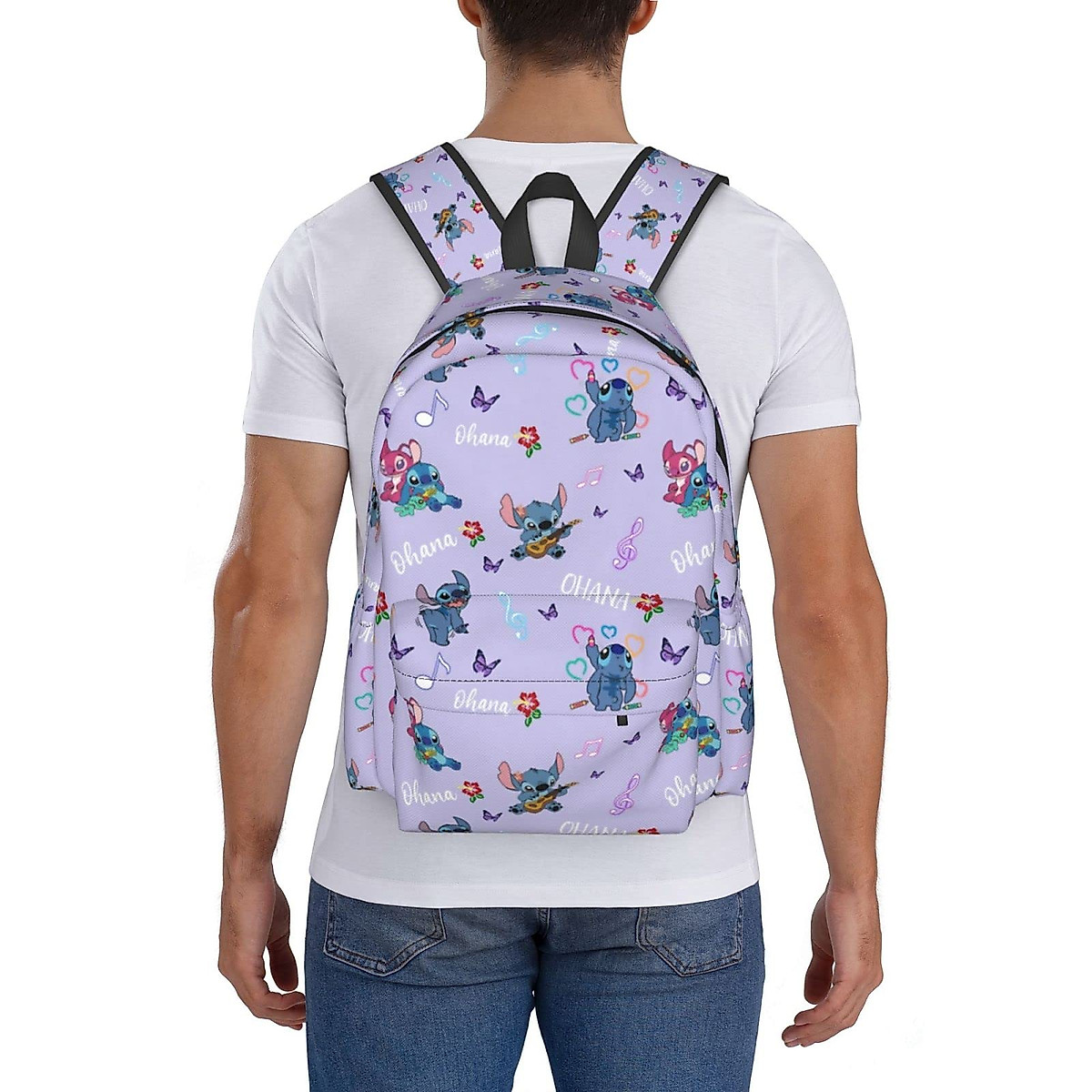 Travel Backpack, Notebook Laptop Bags For Men Women Weekend Outings Trip Book Bag Travel Hiking Camping Work Cartoon Cute Black 20