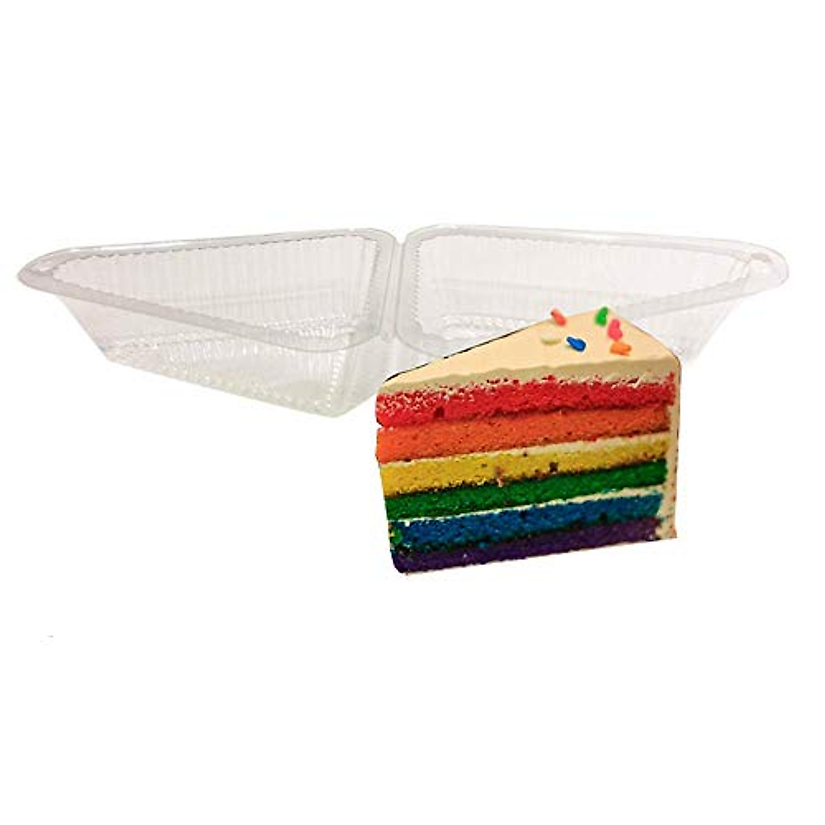 50 Pack Cheesecake Containers,Clear plastic Hinged Cake Slice Container 4 inch x 3 inch