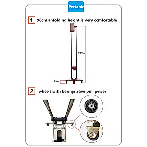 Mini Shopping cart Shopping cart can be Folded, and Then Hand in Hand to Pull cart Household Small Trailer to Carry Luggage cart Upgraded Mini Folding Hand Truck, Luggage Cart with 2 Wheels (Blue)
