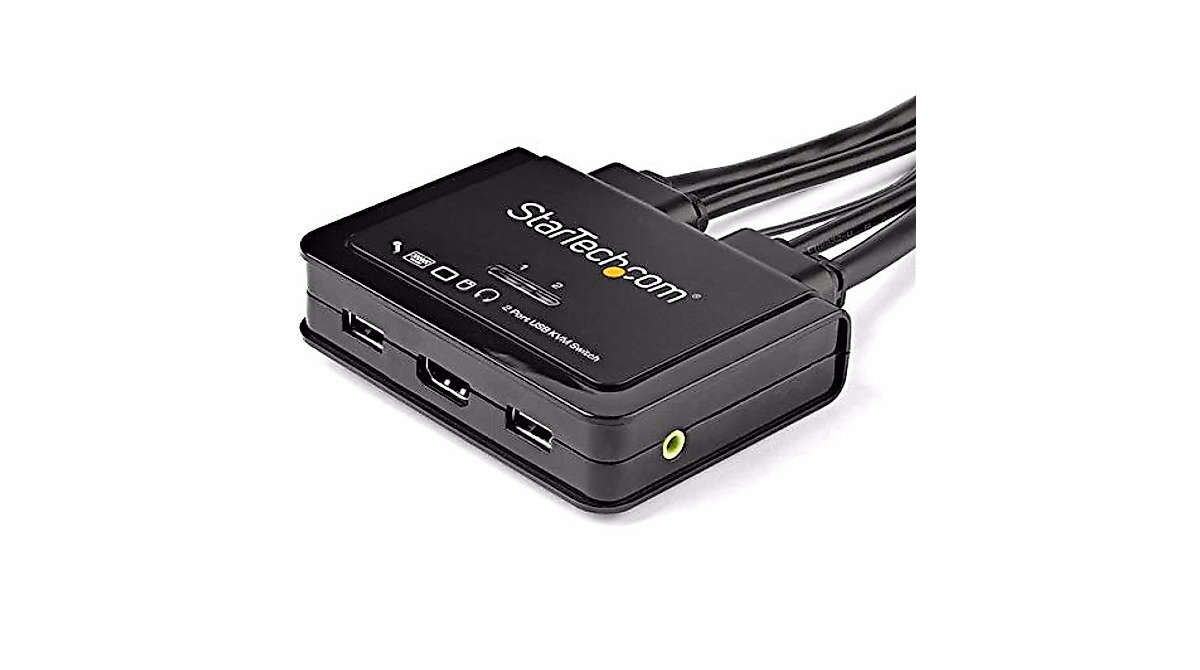 StarTech.com 2 Port HDMI KVM Switch - 4K 60Hz - Compact Dual Port UHD/Ultra HD USB Desktop KVM ...