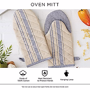 DII Cotton Lake House Fish Oven Mitts, 6 X 16.5 Set of 2, Machine Washable and Heat Resistant for Kitchen Cooking and Baking