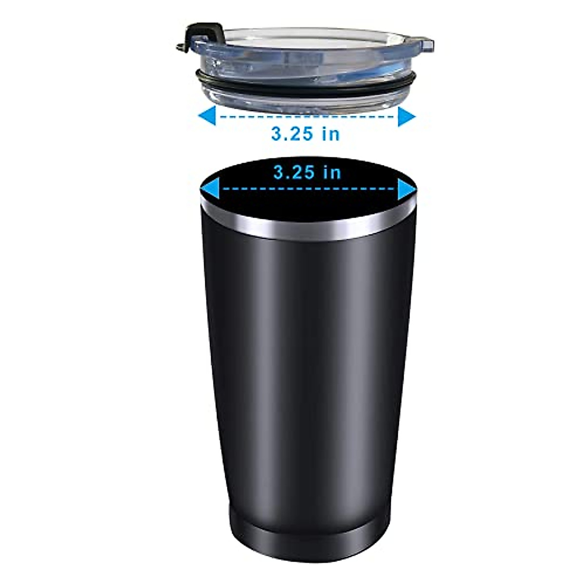 20oz Tumbler Replacement Lids Spill Proof Splash Resistant Lids Covers for 3.25in Cup Mouth for Tumble Compatible with YETI Rambler Atlin, Beast Juro SUNWILL Cup (2 Pack)