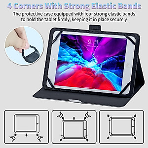 HEAKIERG Universal Tablet Case for New Kobo Libra 2 7" 2021 & 6" Kobo Clara 2E 2022, Lightweight Flip Stand and Adjustable Protective Cover Case for 6"-7" Tablet, Skull Rose