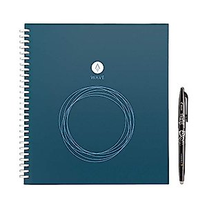 Rocketbook Wave Smart - Dotted Grid Eco-Friendly Notebook with 1 Pilot Frixion Pen Included - Standard Size (8.5" x 9.5"), BLUE (WAV-S)
